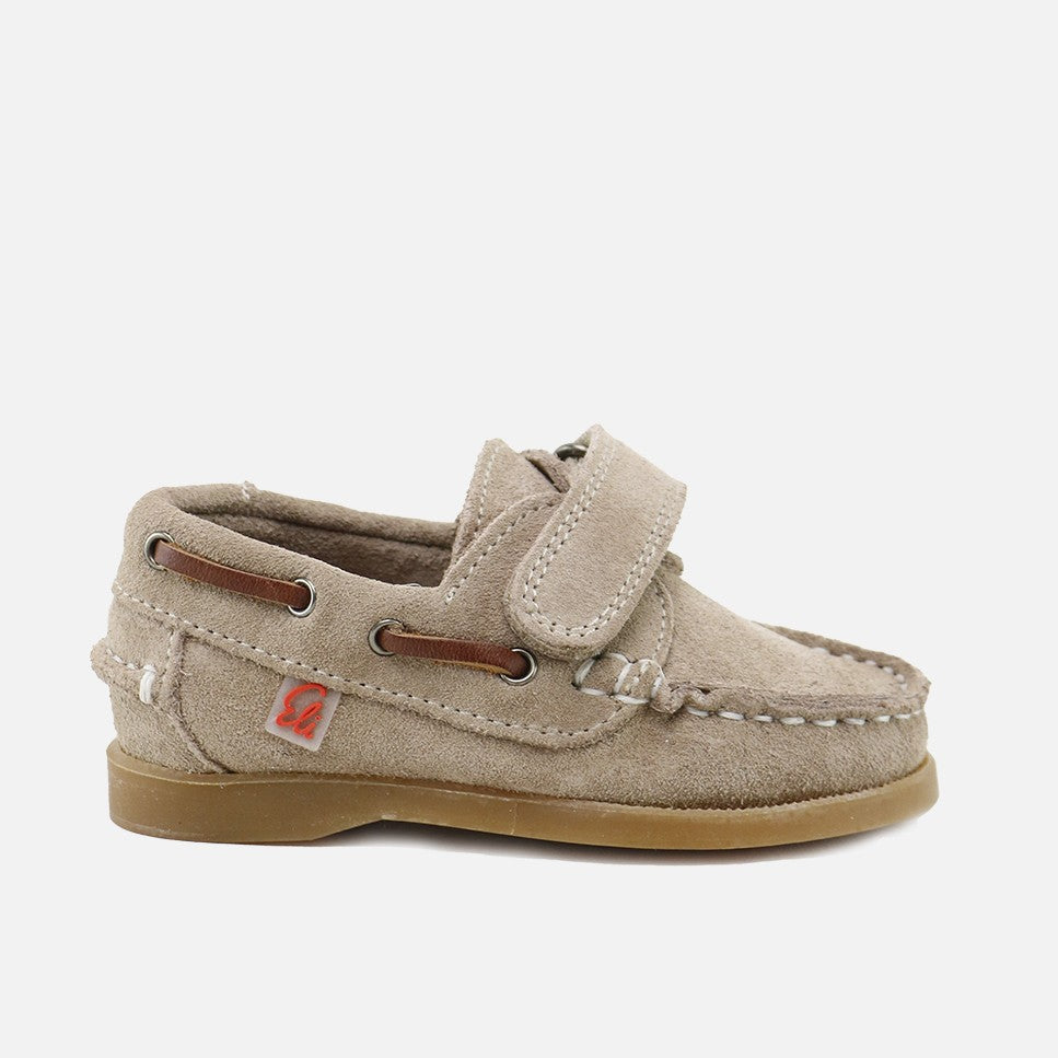 Boat Shoes with Hook and Loop Closure, Camel Suede, Sibaritas | Eli ...